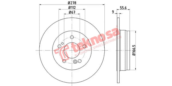 Brake Disc Merc W203 C180K C200K 03 Rear Solid R373