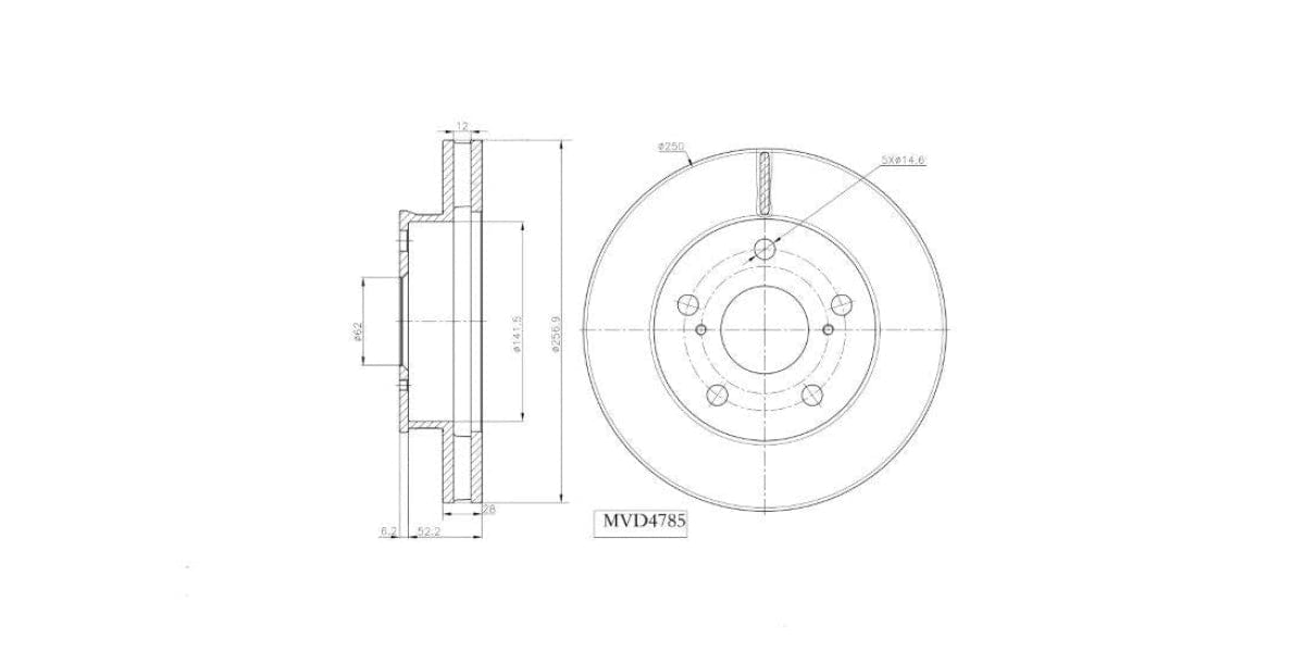 Brake Disc Vented Front Toyota Hilux D4D Vvti 2005 2016 R559