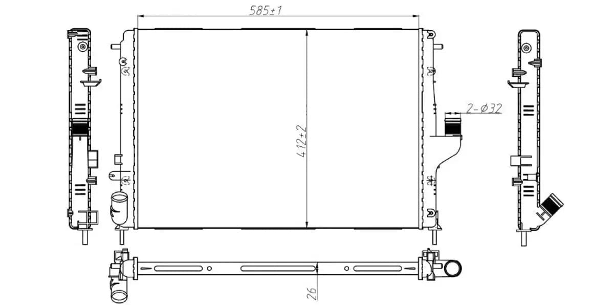 Radiator Nissan Np200 1.5Dci Ldv K9K796 B5856002